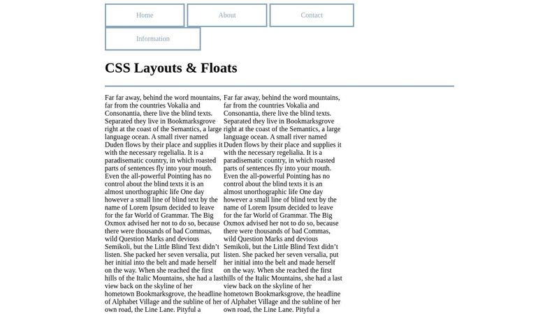 CSS Layouts and Floats