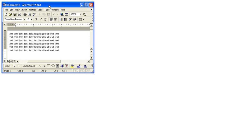 windows xp word text