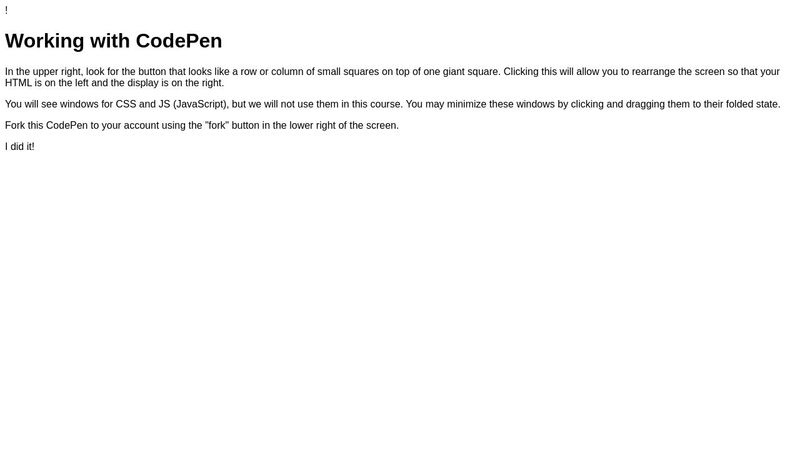 00-02 Working with CodePen