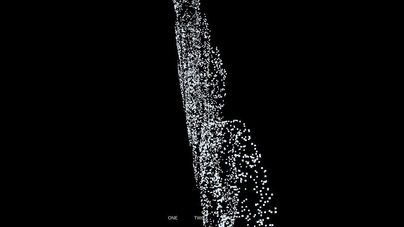 Three Particle Morphing Text