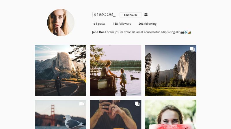 Instagram Profile Layout with CSS Grid & Flexbox