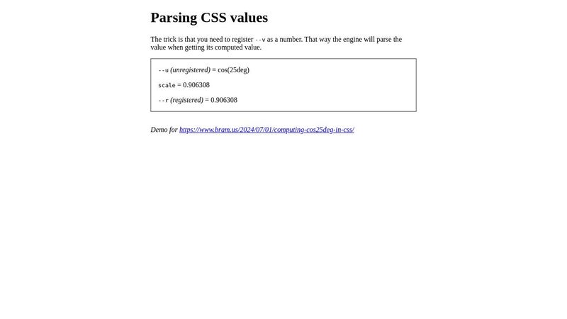 Parsing CSS values