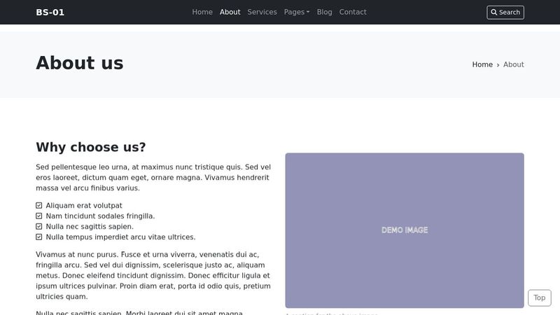 About Us Page Bootstrap Template