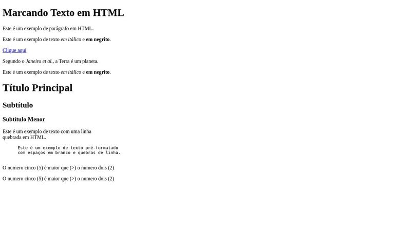 Marcando Texto em HTML