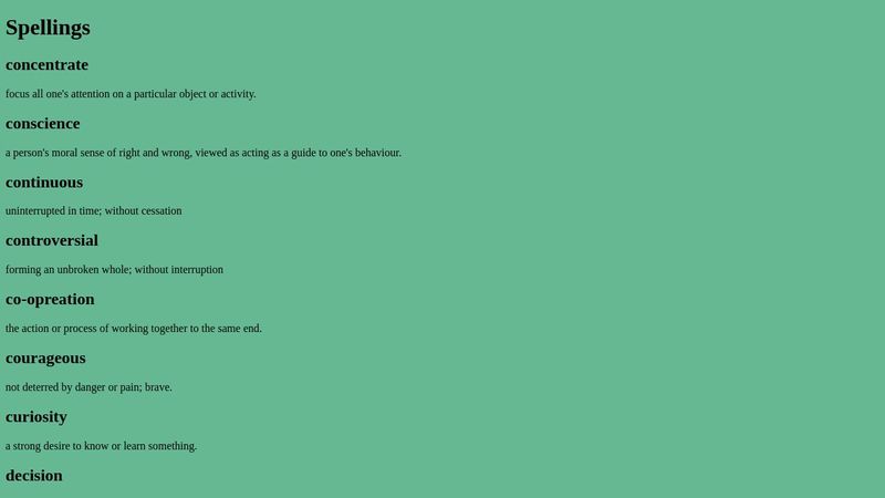 My English Spellings