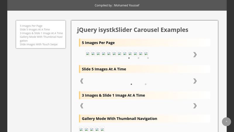 Touch-friendly Carousel & Gallery - jQuery isystkSlider
