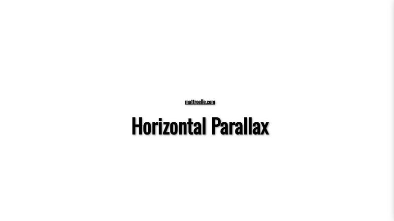 Proper Horizontal Parallax