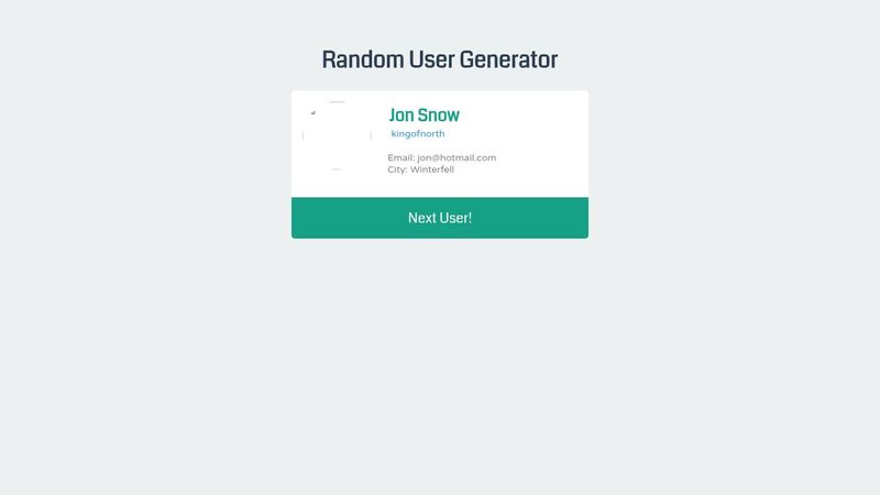 STARTER: Fetch User Profile Generator