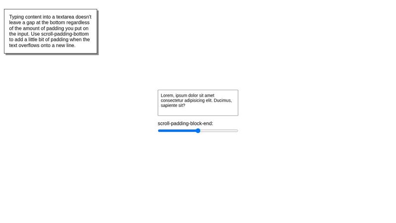 Playing With Css Scroll Padding Attribute On Text Area