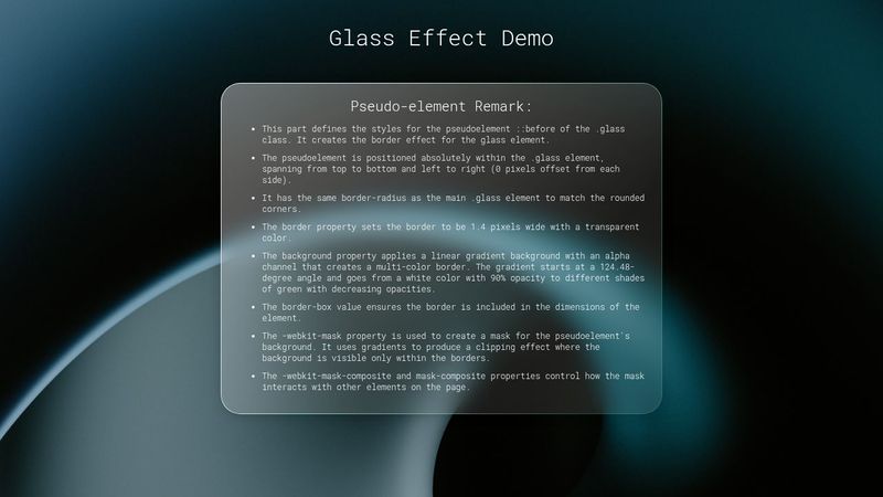 Glass Effect: border-image-source + border-radius + transparent background