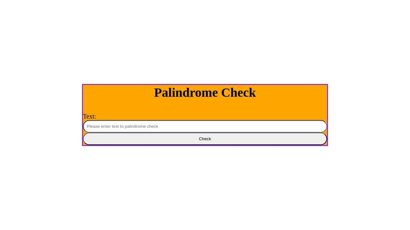 Palindrome Checker