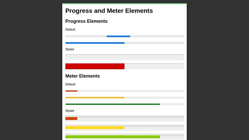 Styling Progress and Meter Elements