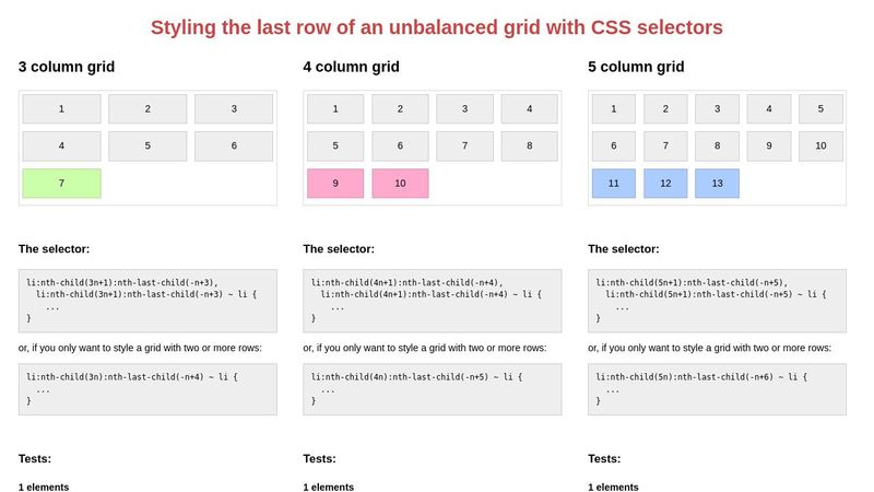 Styling the last row of a grid with CSS selectors