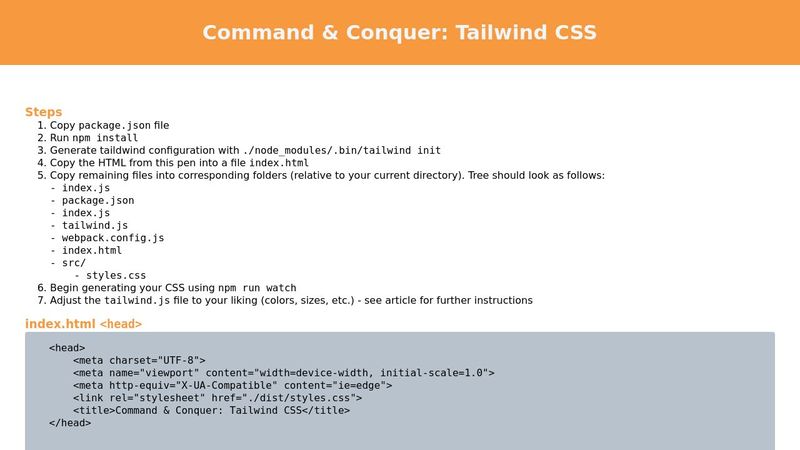 Command & Conquer: Tailwind CSS (part 1)
