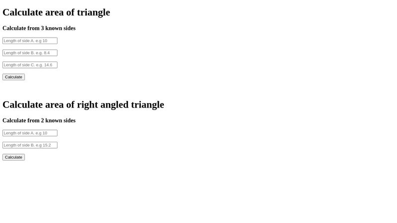 Triangle area calculator