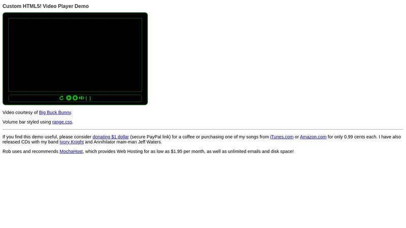 HTML5 Video Player with Custom Controls