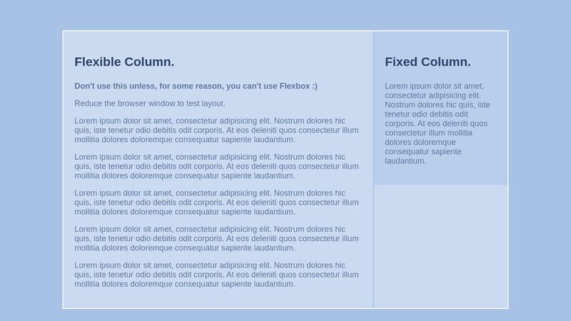 Fluid & Fixed Columns CSS