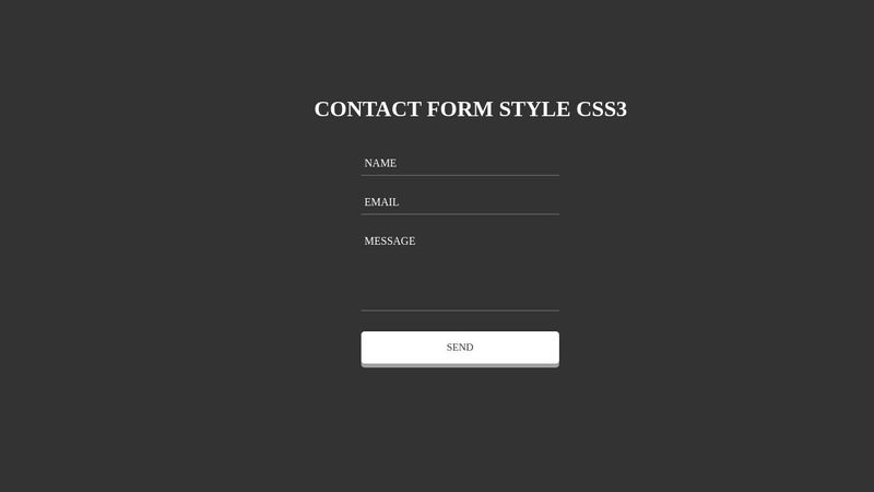 Contact Form Style CSS3