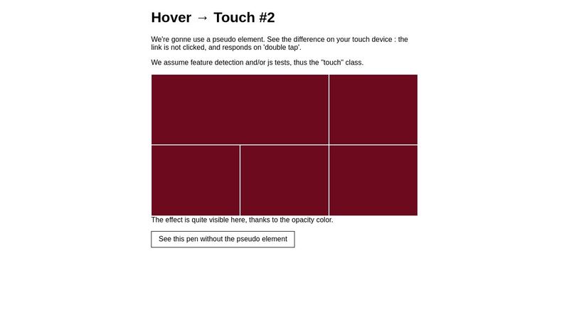 Hover / Touch demo #2