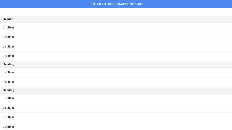 Ionic Sub Header Show/Hide on Scroll