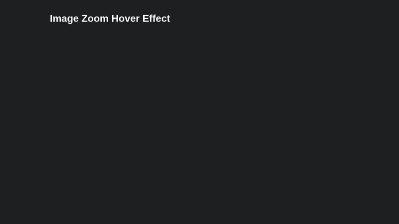 Image Zoom Hover Effect