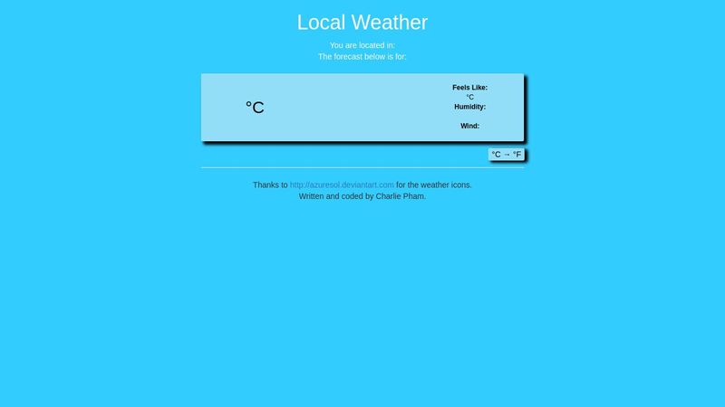 Local Weather Project for freeCodeCamp