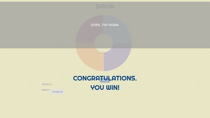 FCC: Simon Game (SVG)