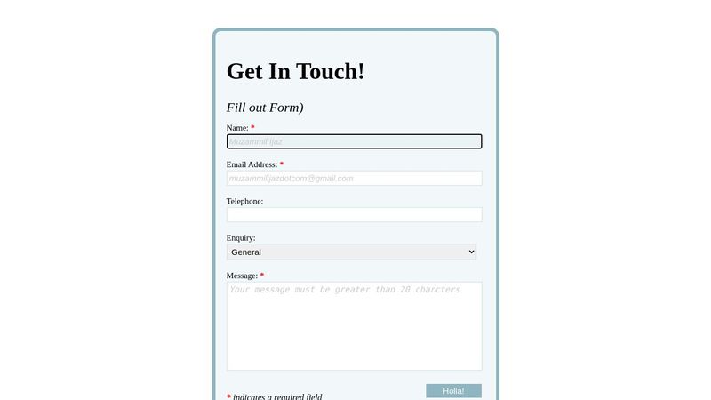 Create a clean and Beautiful HTML5 Contact Form