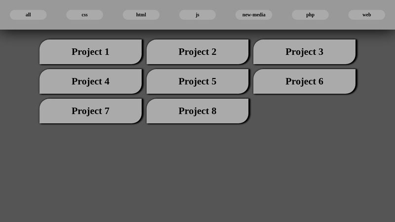 Simple JS Filtering and Dynamic Menu