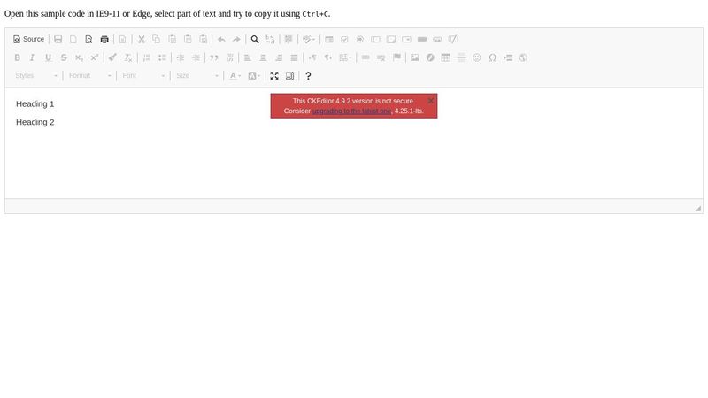 Copy Bug in IE9-11 & Edge in CKEditor ReadOnly mode.
