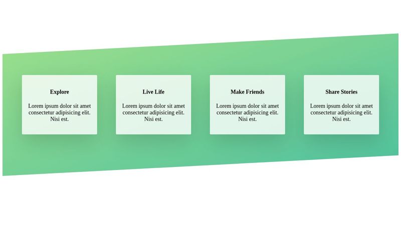 CSS : Skew background with feature boxes