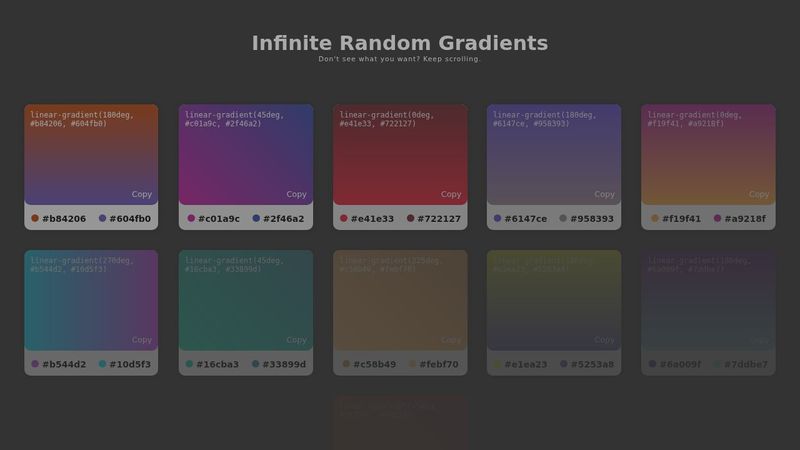 Infinite Random Gradients Generator