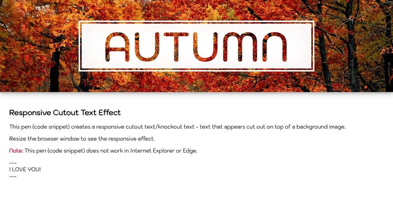 Responsive Cutout Text Effect