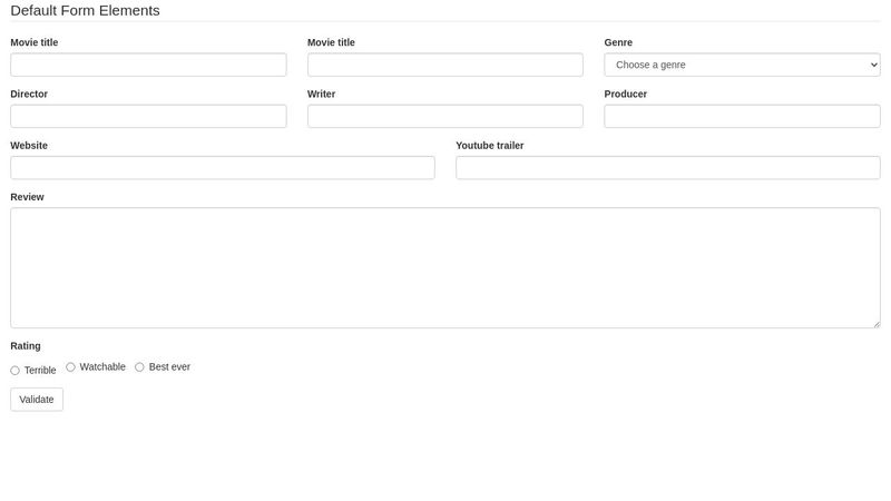 form input bootstrap