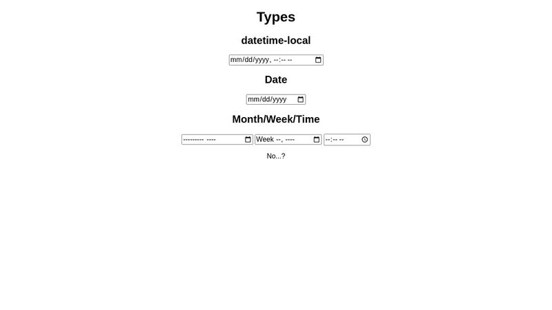 Input type time date