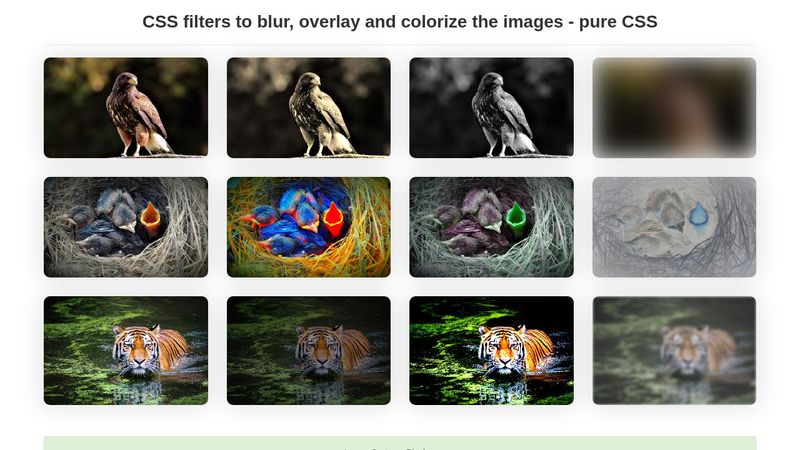 CSS filters to blur, overlay and colorize the images - pure CSS