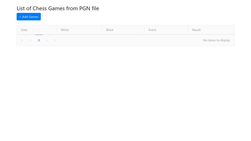 Parse Chess PGN file and populate Kendo Grid