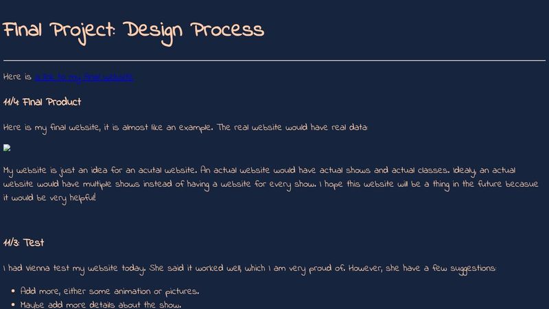 Final Project: Design Process