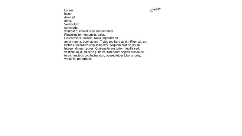 CSS text flow around slanted image