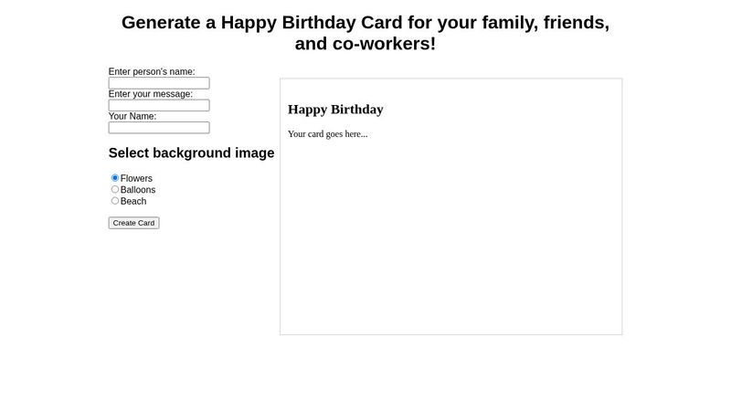 Birthday Card Generator