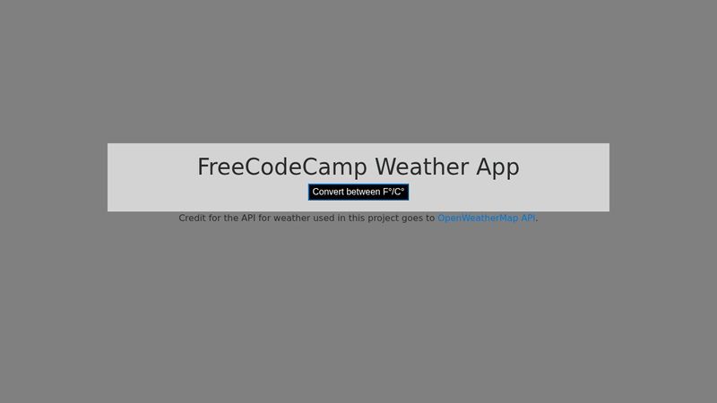 FreeCodeCamp Weather App (Requires HTTP)