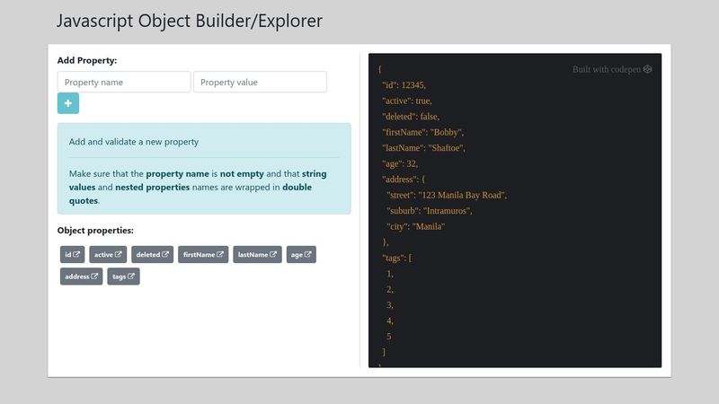 Javascript Object Builder/Visualizer