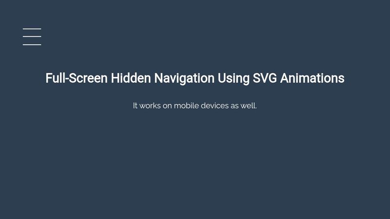 Full Screen Navigation Using SVG