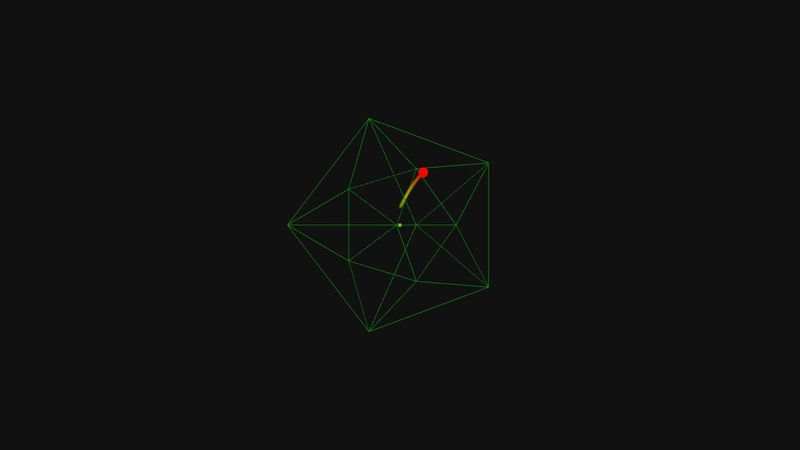 Bouncing Ball inside a Rotating Icosahedron Simulation in Three.js