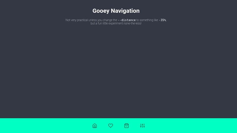 Gooey Navigation with css/svg filters