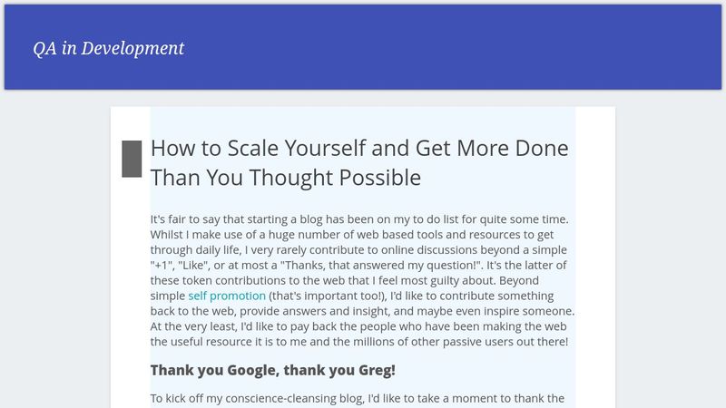 QA in Development blog (form Liveweave)