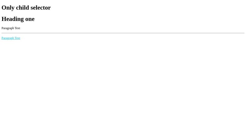 CSS Selector | Only-child selector