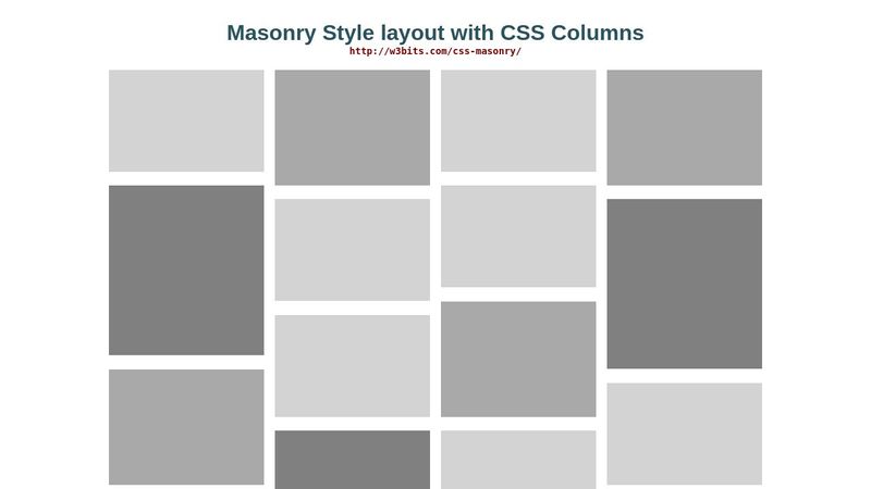 Masonry style layout with CSS columns