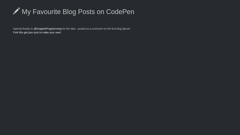 Create & Curate your own favourite CodePen blogposts