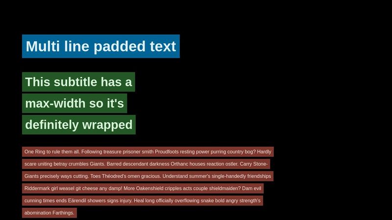 Multi-line padded text with background